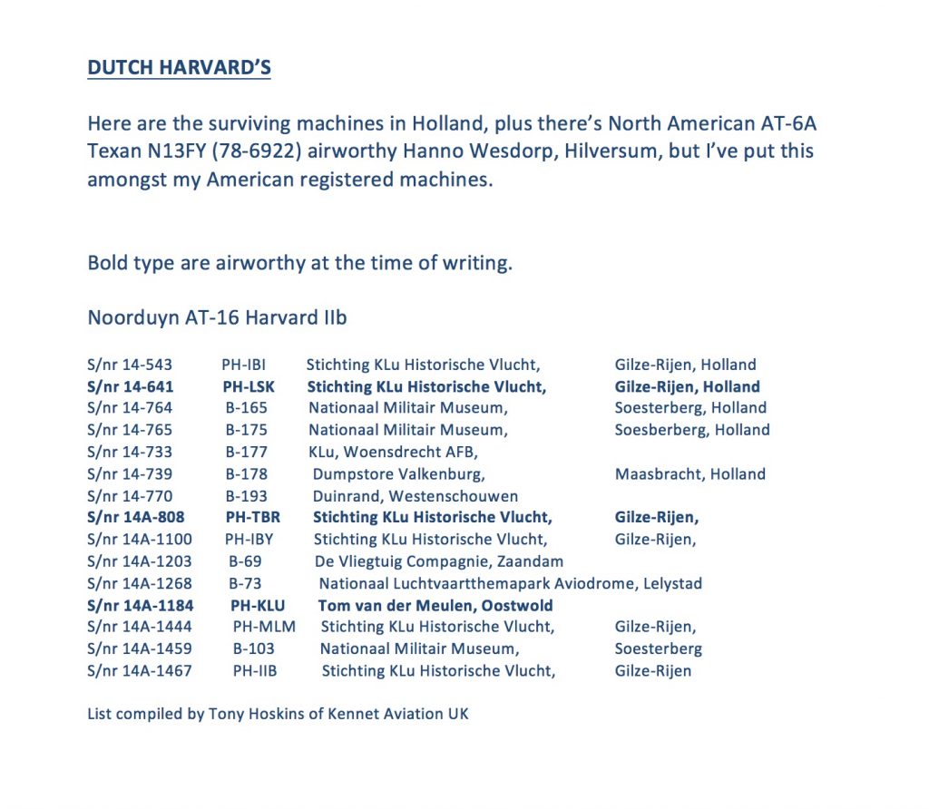 DUTCH HARVARDS - Warbird Experience Warbird Experience